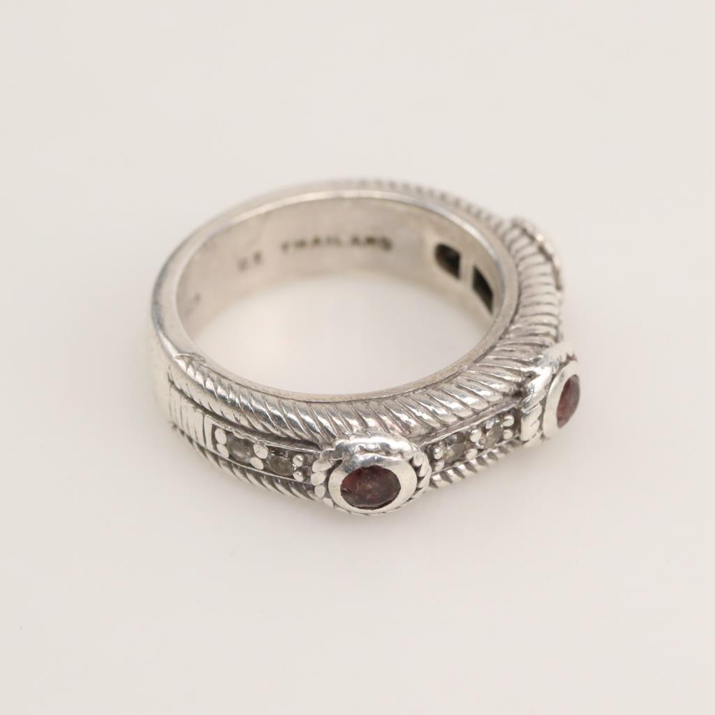 Judith Ripka Sterling Silver Red Stone Ring | Property Room