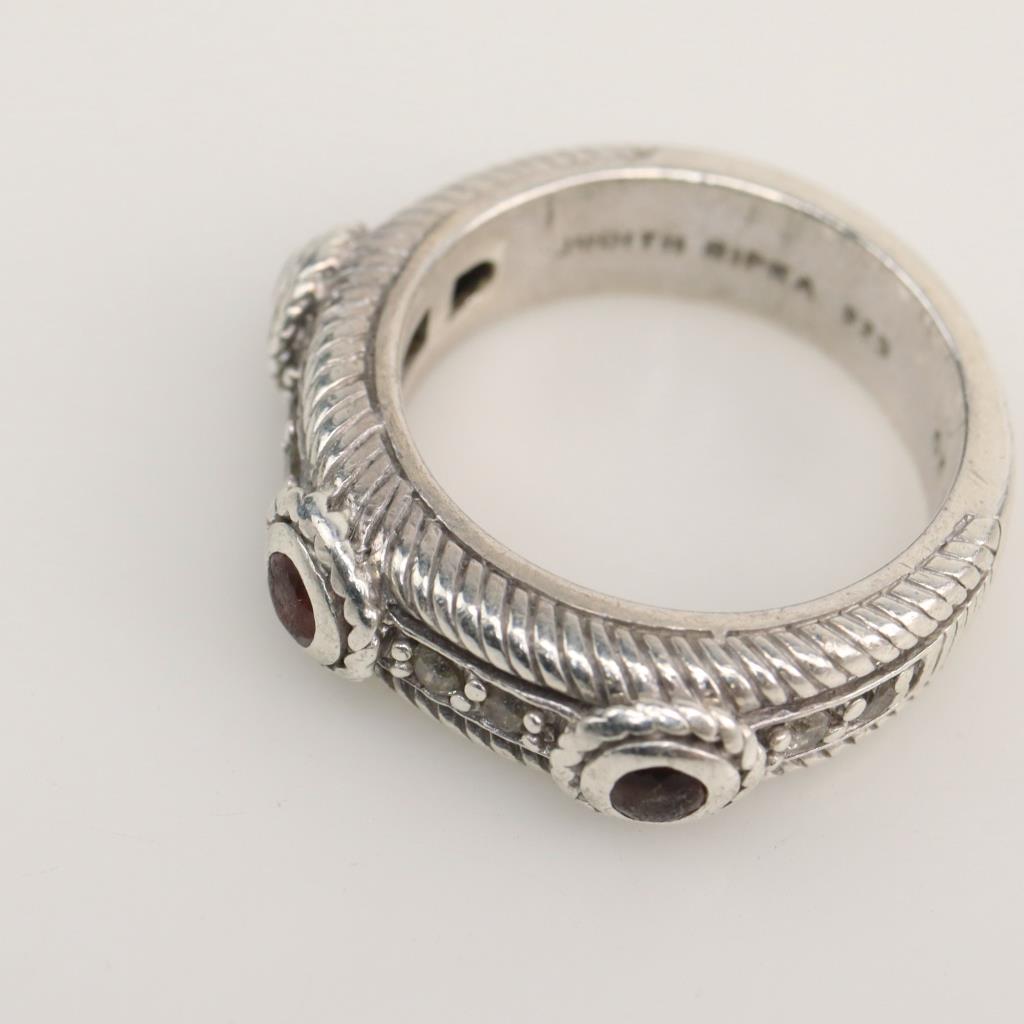 Judith Ripka Sterling Silver Red Stone Ring | Property Room