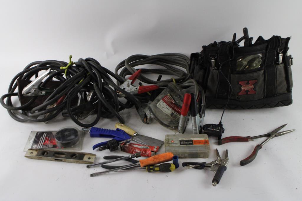 Jumper Cable, Tool Bag And Hand Tool Assortment, 10+ Pieces | Property Room