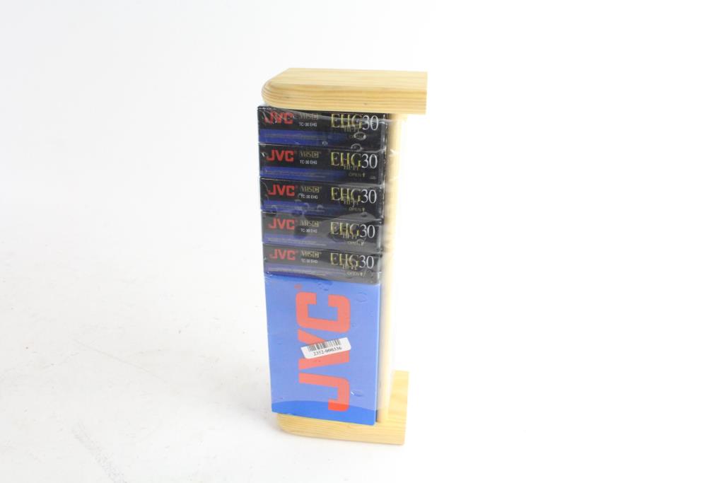 JVC VHSC Tapes 5-pack With Stand | Property Room