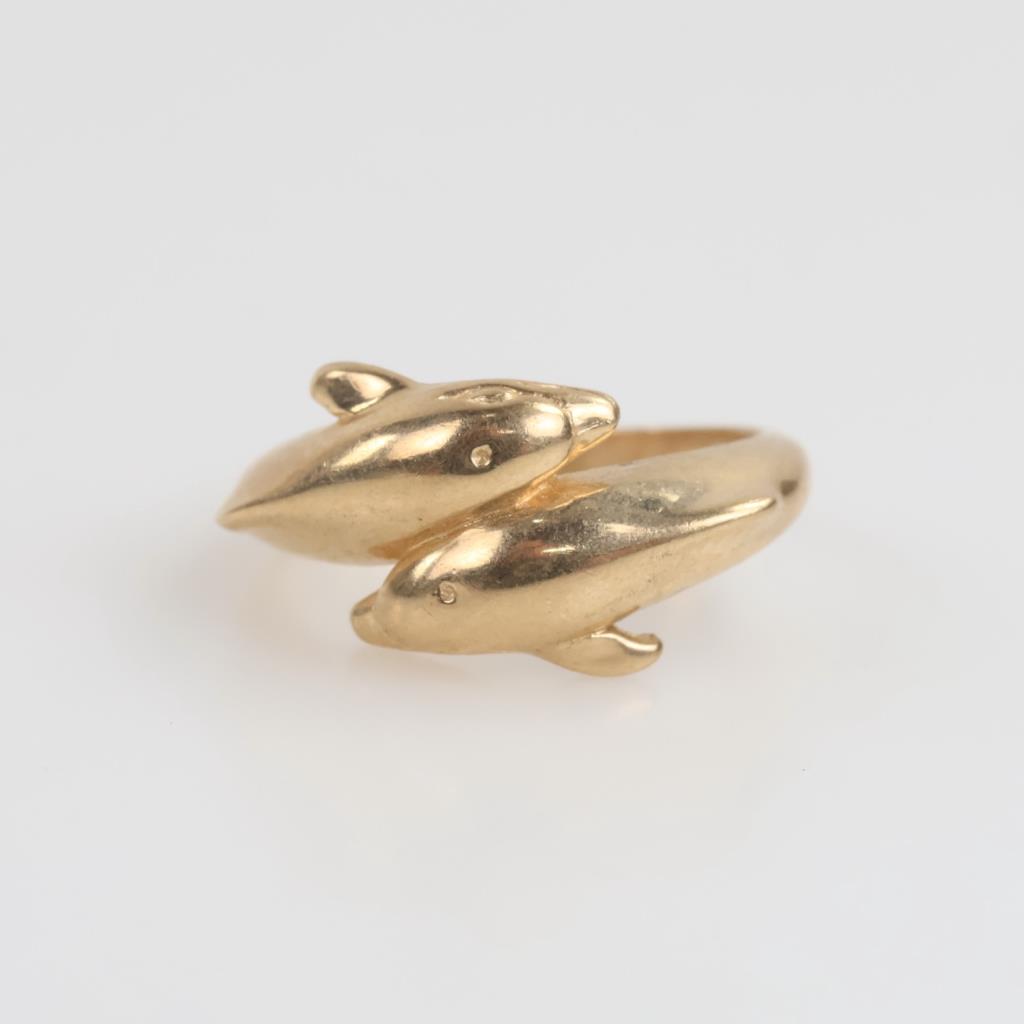 Kabana 14kt Gold Hollow Dolphin Ring | Property Room