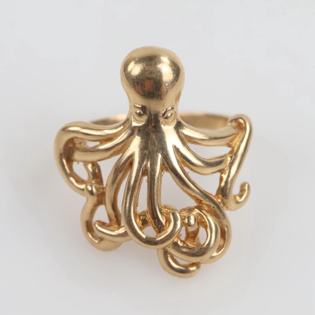 Kabana 14kt Gold Hollow Octopus Ring | Property Room