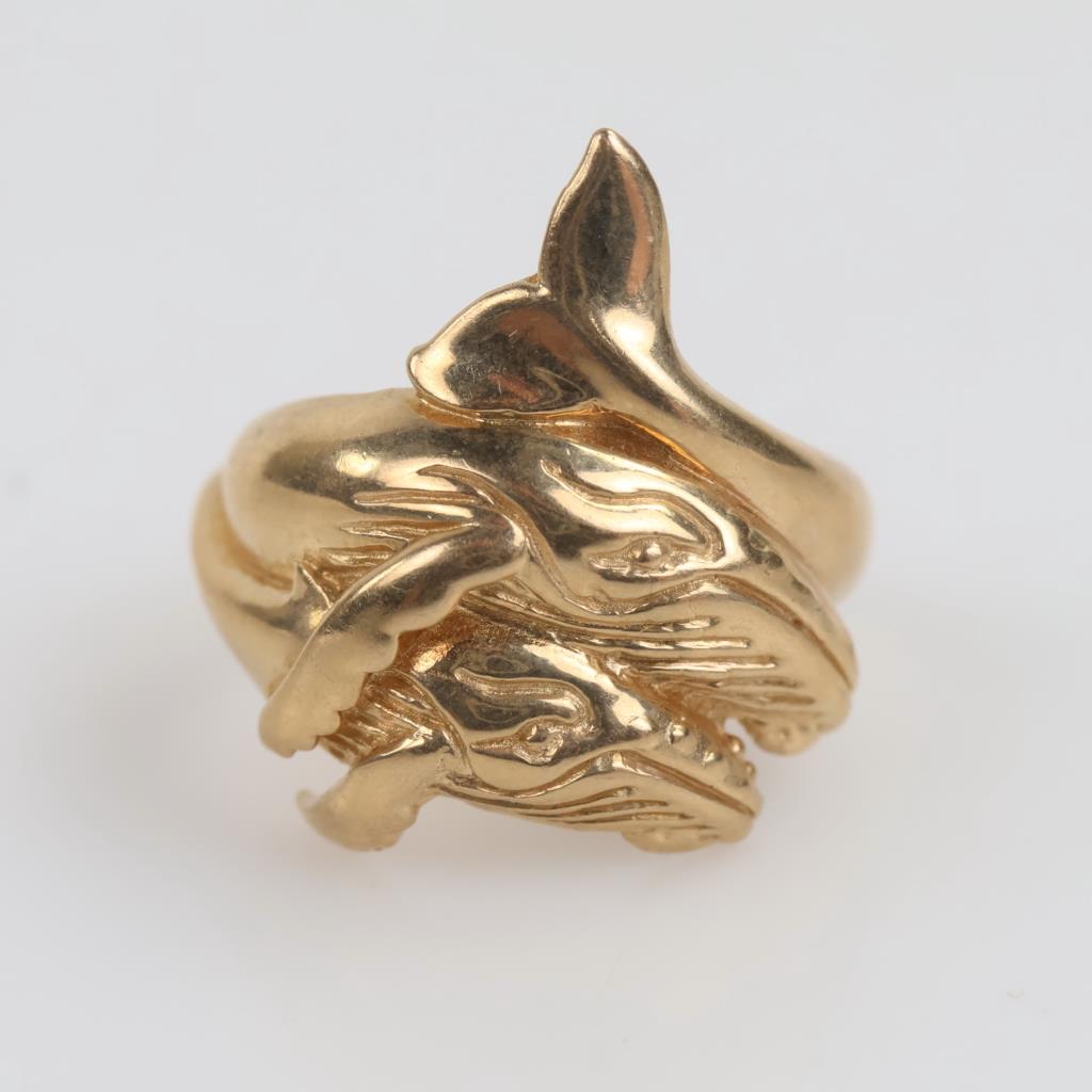 Kabana 14kt Gold Hollow Whale Ring | Property Room