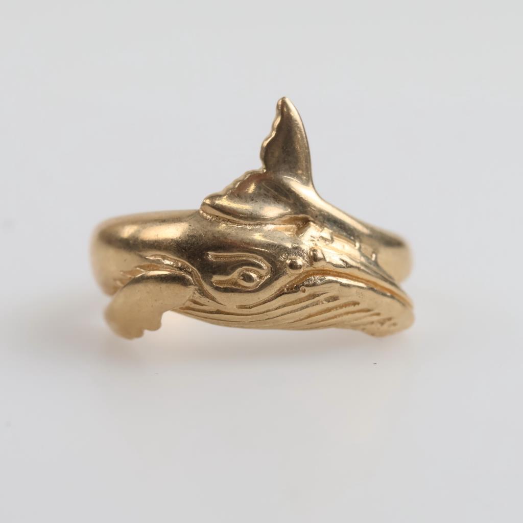 Kabana 14kt Gold Hollow Whale Ring | Property Room
