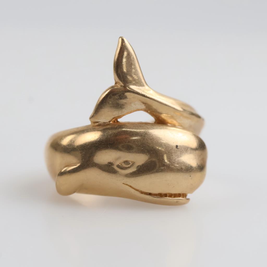 Kabana 14kt Gold Hollow Whale Ring | Property Room