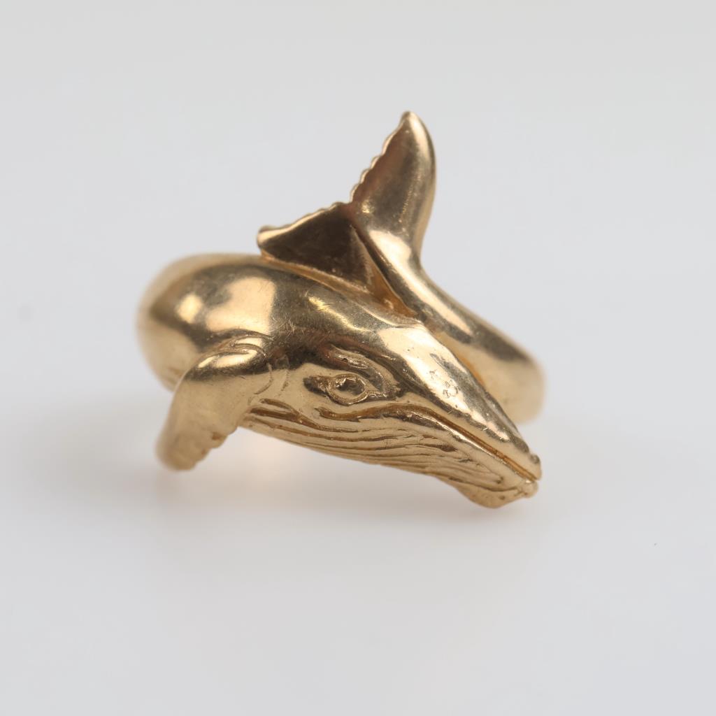 Kabana 14kt Gold Hollow Whale Ring | Property Room