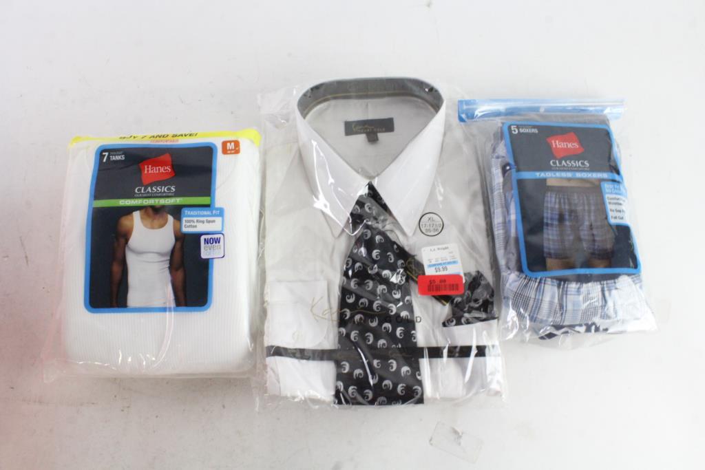 Kani Gold Mens Dress Shirt + Tie And More, Assorted Sizes, 5+ Pieces ...