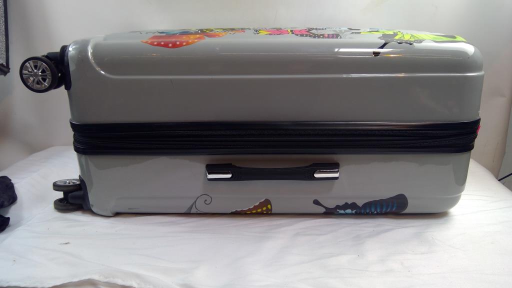 Karriage-Mate Large 4-Wheel Butterfly Hard Shell Suitcase, Multicolor ...