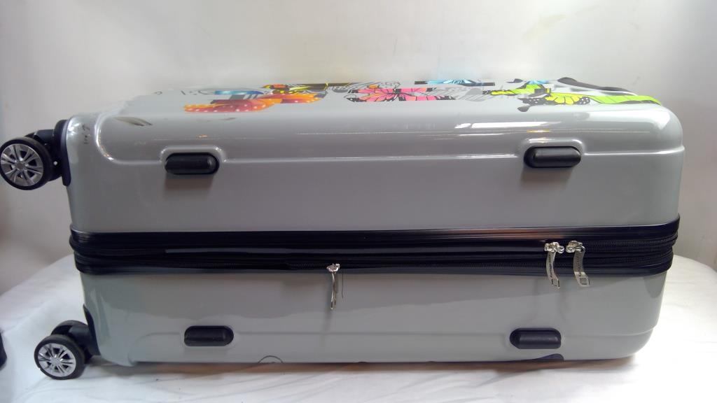 Karriage-Mate Large 4-Wheel Butterfly Hard Shell Suitcase, Multicolor ...