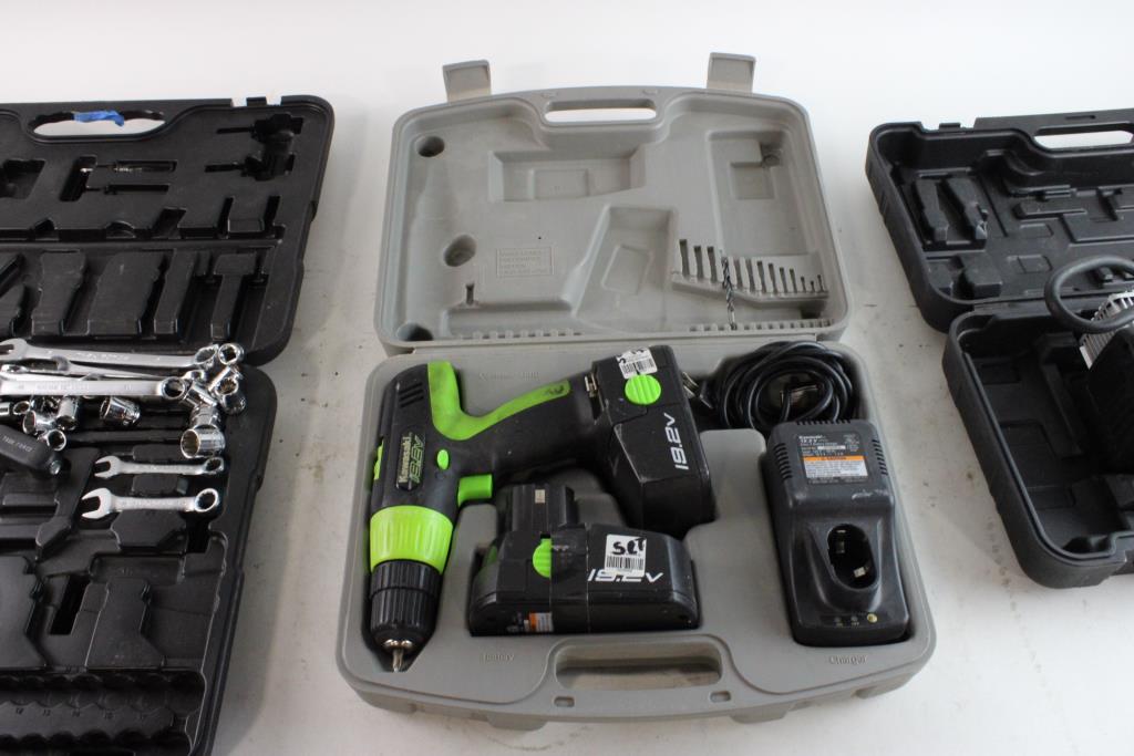 Kawasaki Drill, Yome Tire Inflator & Task Force Socket Set, 3 Pieces ...