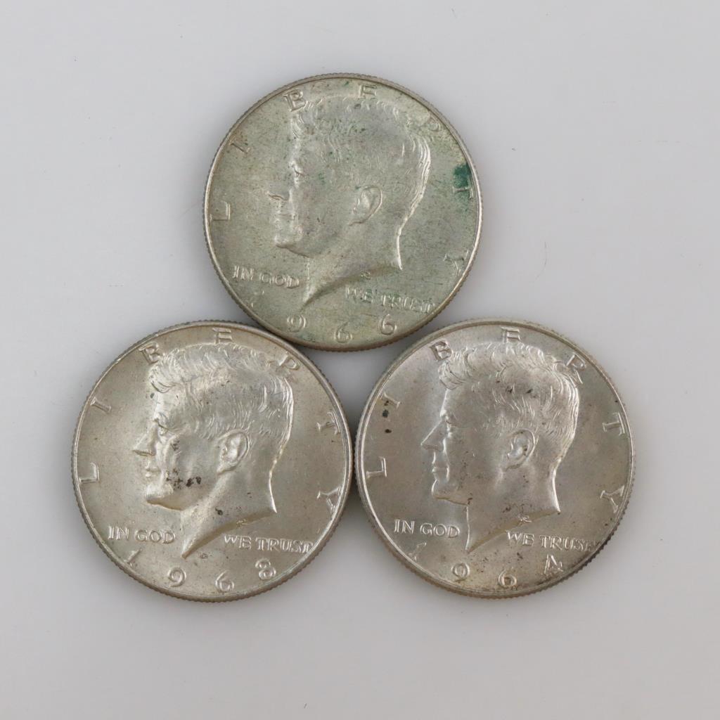 Kennedy Silver And Silver-clad Half Dollars, 3 Pieces | Property Room
