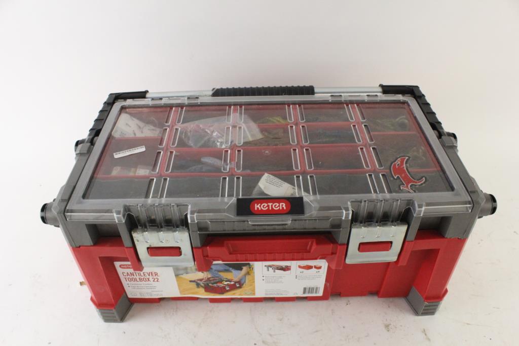 Keter Tackle Box, With Fishfinder And Tackle, 50+ Pieces | Property Room