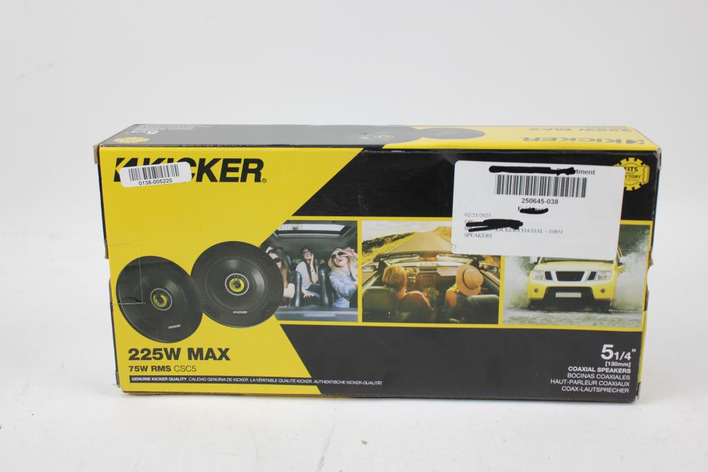 Kicker Car Speakers, 225w Max 75w RMS CSC5 | Property Room
