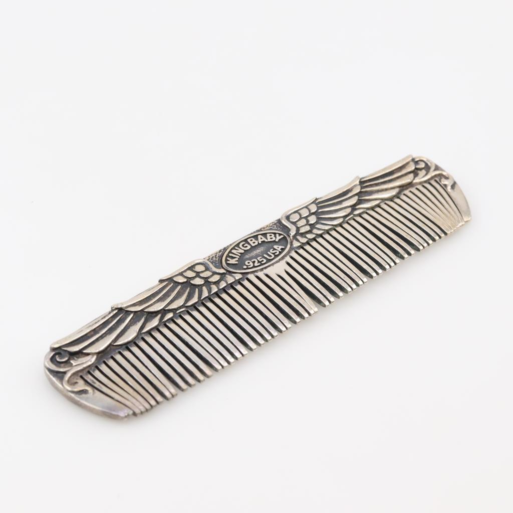 King Baby Sterling Silver Winged Skull Comb | Property Room