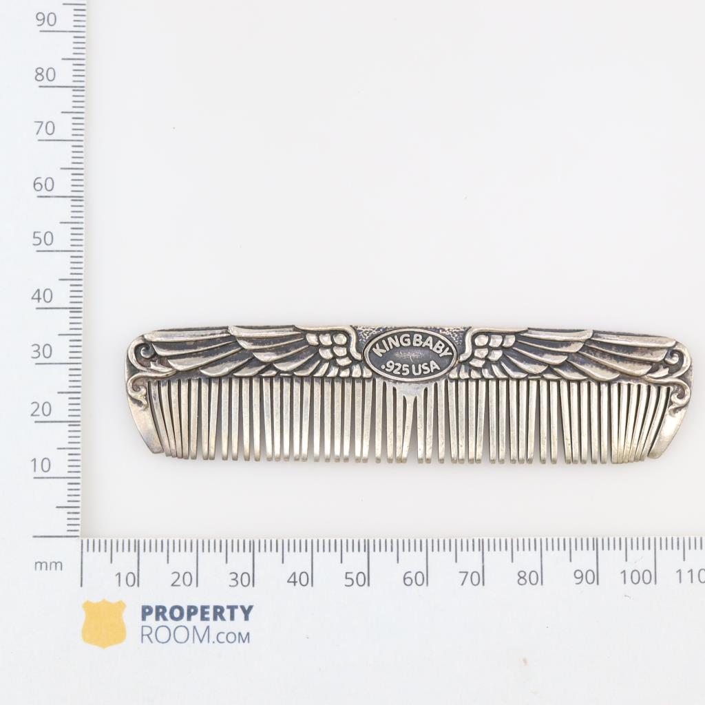 King Baby Sterling Silver Winged Skull Comb | Property Room
