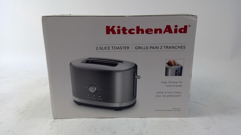 Kitchen Aid 2-Slice Toaster, KMT2116CU, Contour Silver | Property Room