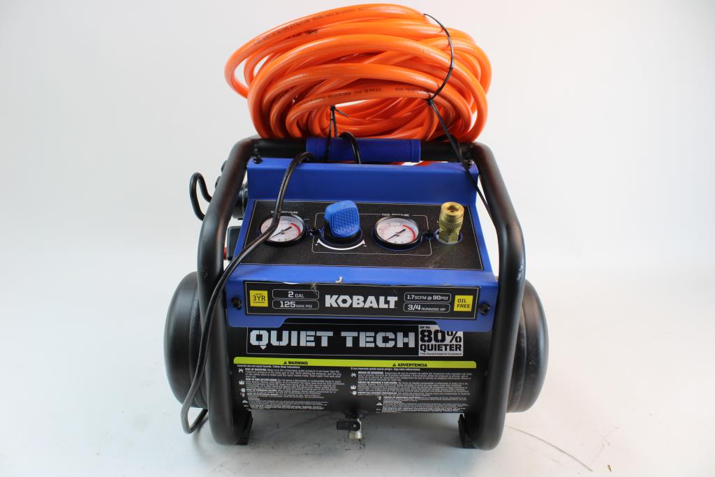 Kobalt QUIET TECH 2-Gallon Single Stage Portable Electric Hot Dog Air ...