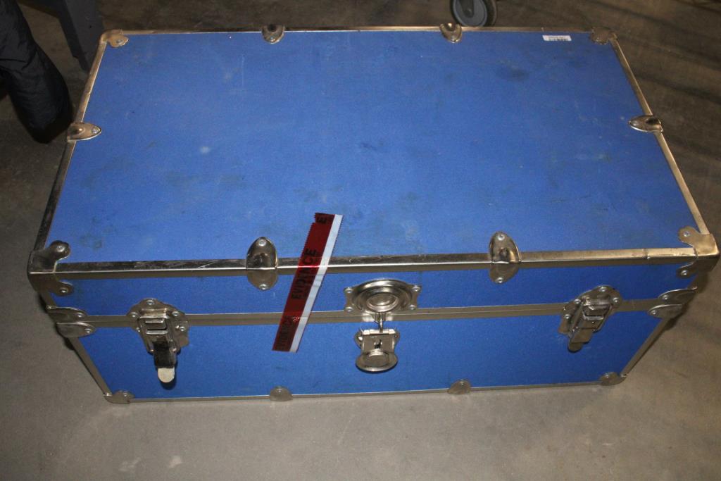 Large Blue Locking Chest | Property Room