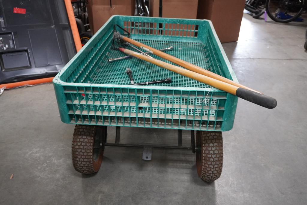 Large Green Cart With Tools | Property Room