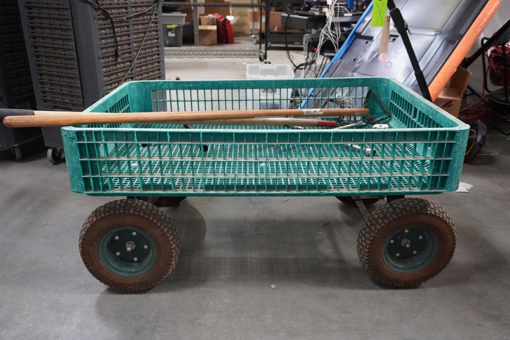 Large Green Cart With Tools | Property Room