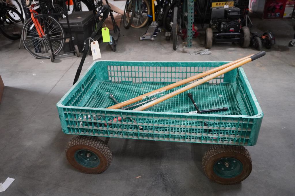Large Green Cart With Tools | Property Room