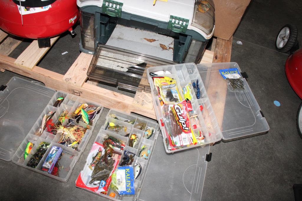 Large Plano Fishing Accessory Storage Box With Fishing Equipment ...