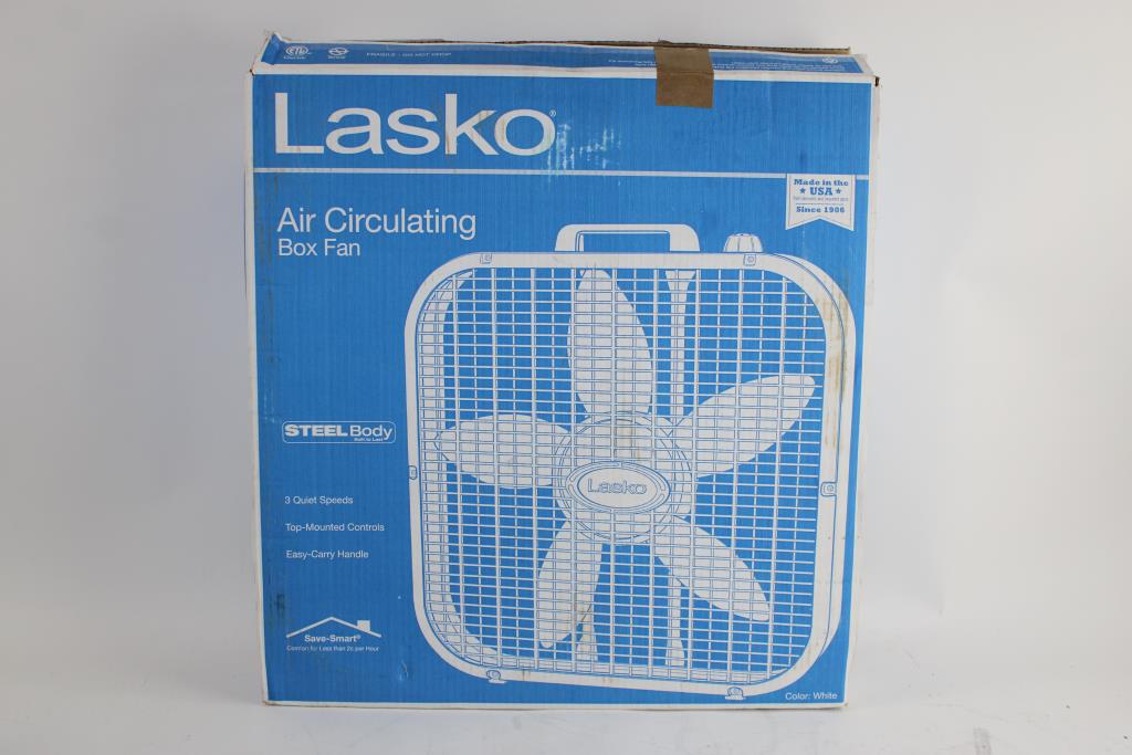 Lasko 20in. 3 Speed Air Conditioning Steel Body Box Fan | Property Room
