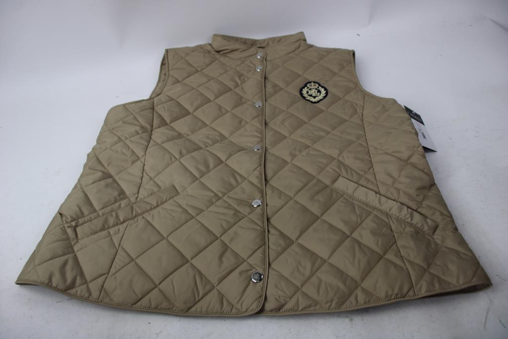 Lauren Ralph Lauren Large Birch Tan Puffer Vest | Property Room