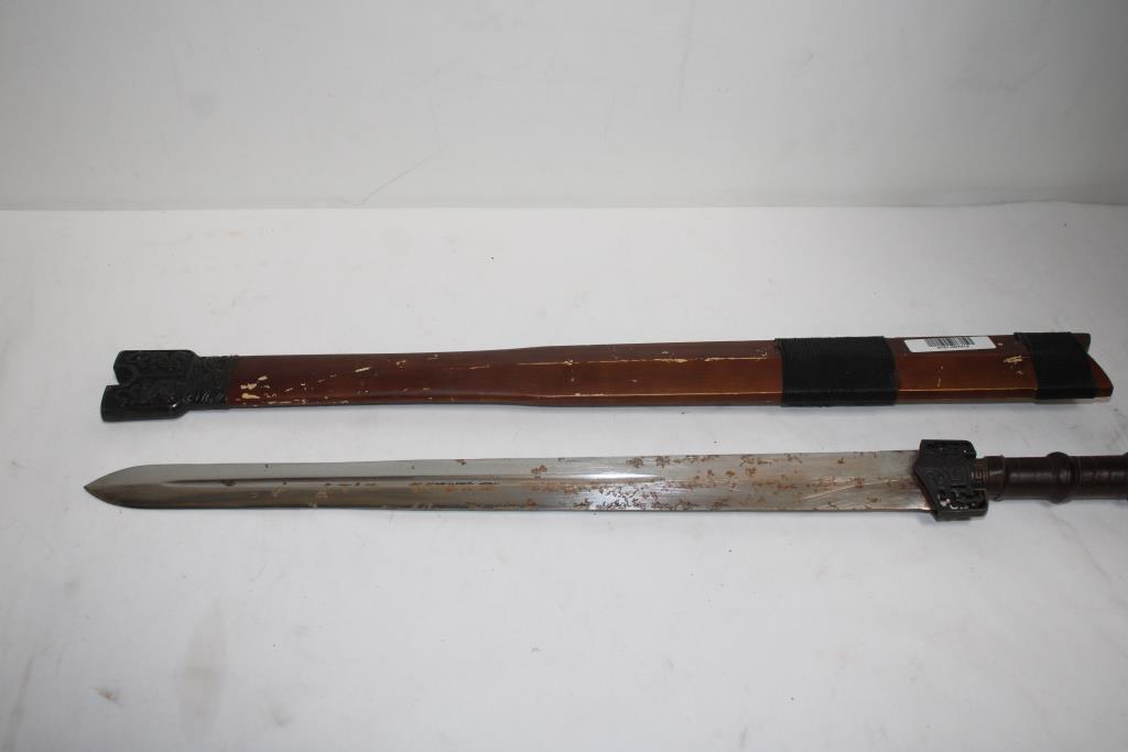 Leather Wrapped Handle Sword With Wooden Sheath | Property Room
