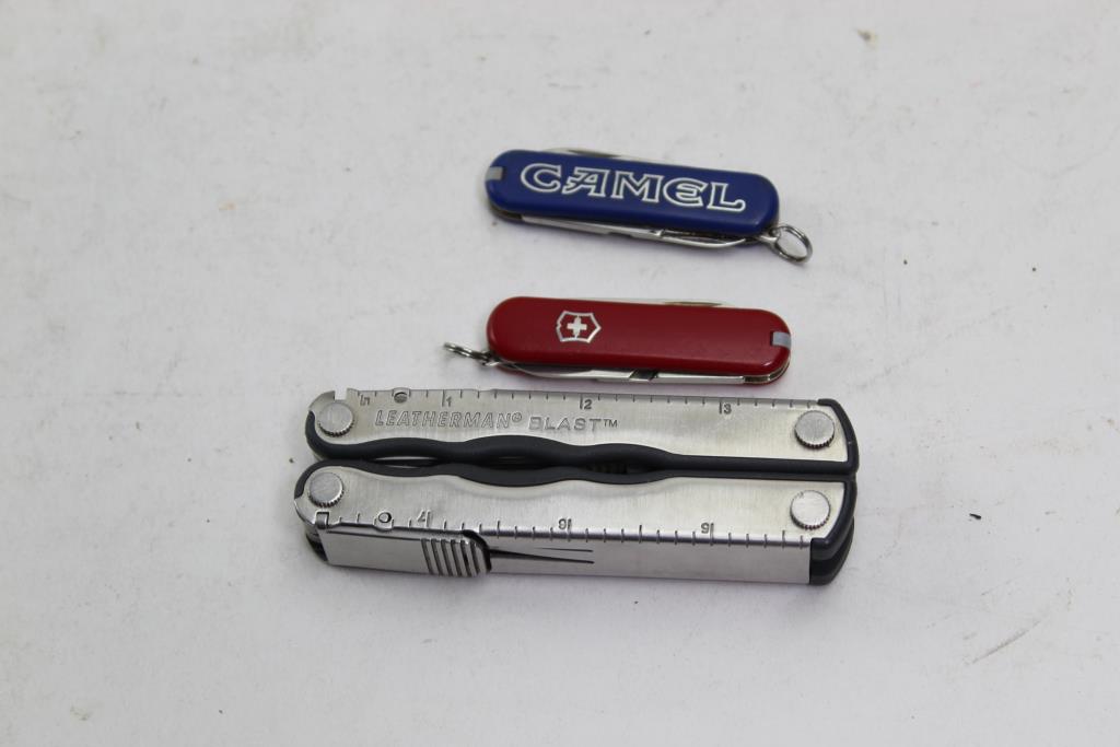 Leatherman Blast, Swiss Tech, Camel Multi-tools 3 Pieces | Property Room
