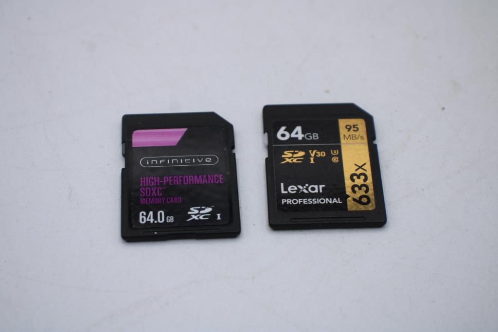 Lexar And Infinitive SDXC Cards, 2 Pieces | Property Room