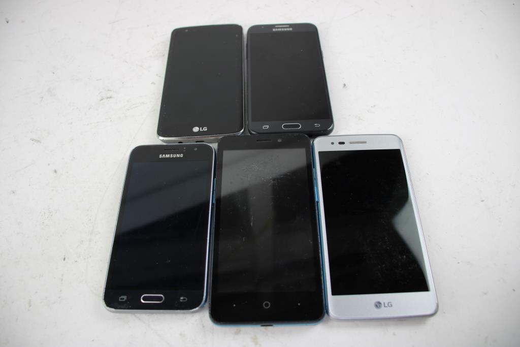 LG And More Cell Phone Lot, 5 Pieces, Sold For Parts | Property Room