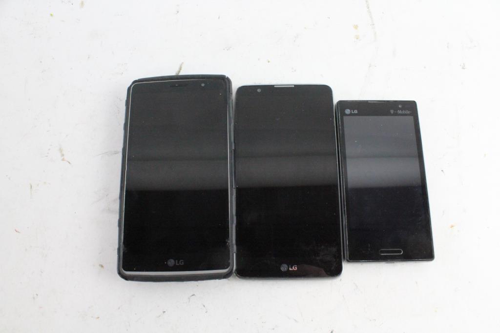 LG Cell Phone Lot, 3 Pieces, Sold For Parts | Property Room