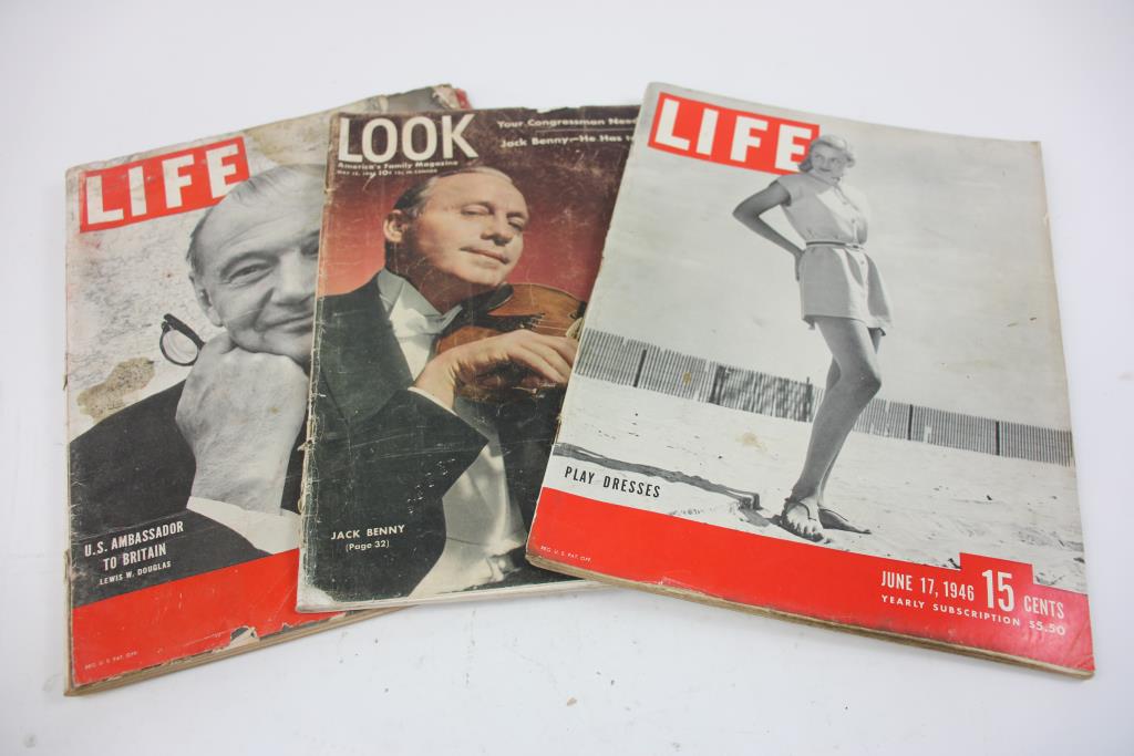 Life, Look And Hunting And Fishing 1940s Vintage Magazines, 9 Pieces ...