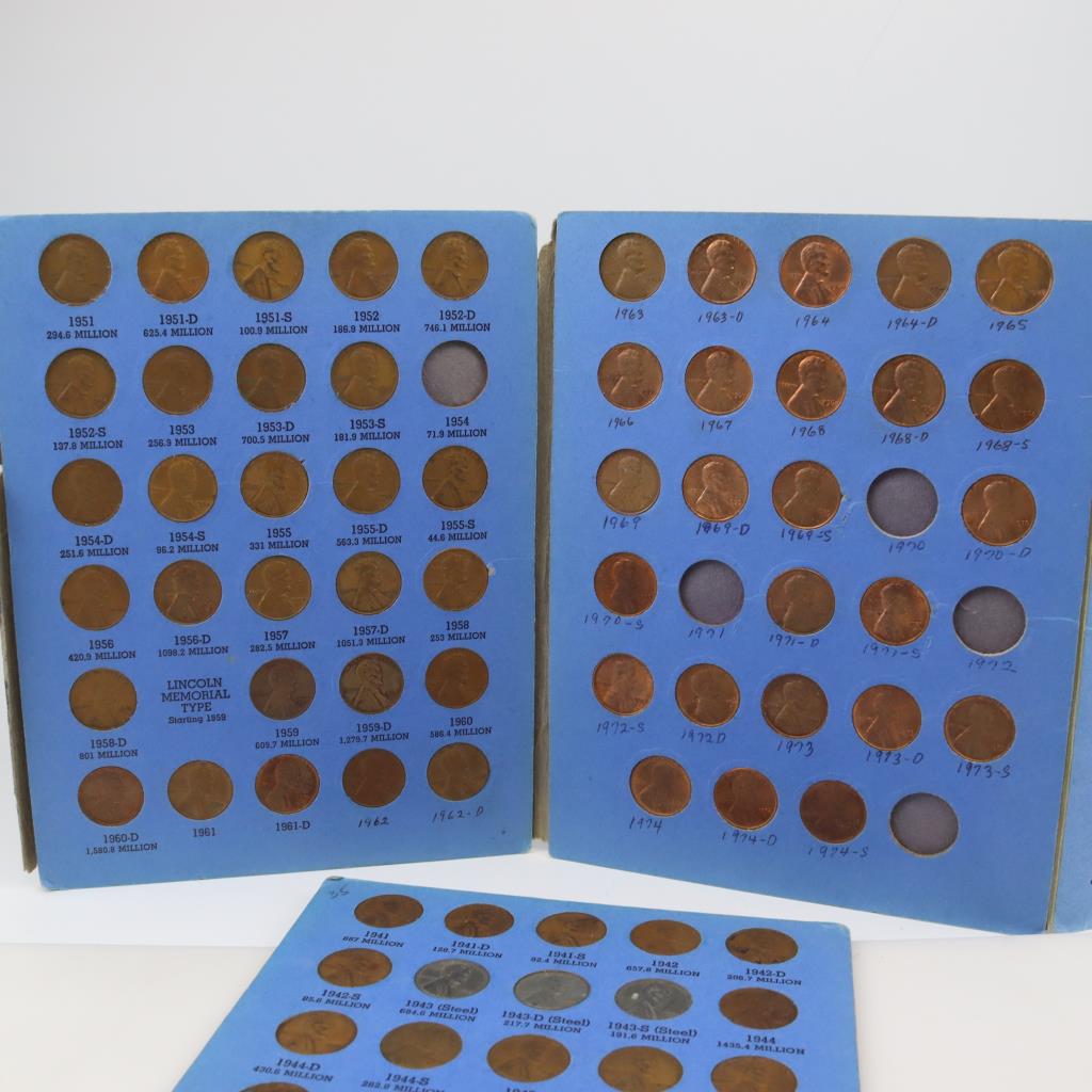 Lincoln Head Cents Collection Book, 60+ Pennies (3 Steel) | Property Room