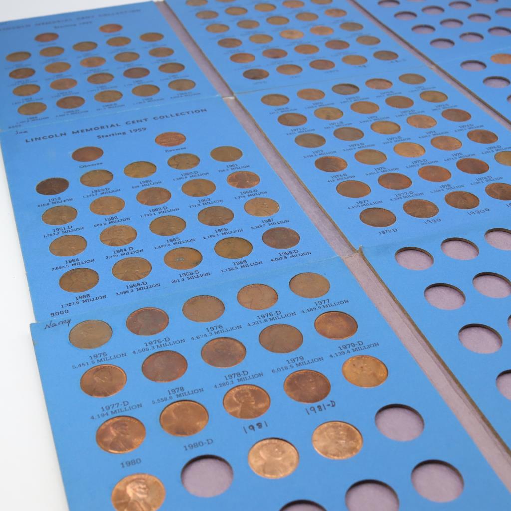 Lincoln & Lincoln Memorial Cents Collection Booklets, 120+ Pennies ...