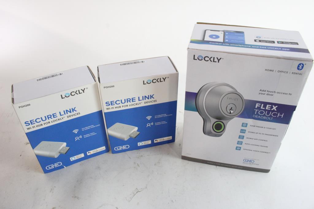 Lockly Flex Touch Deadbolt & Secure Link Devices, 3 Pieces | Property Room