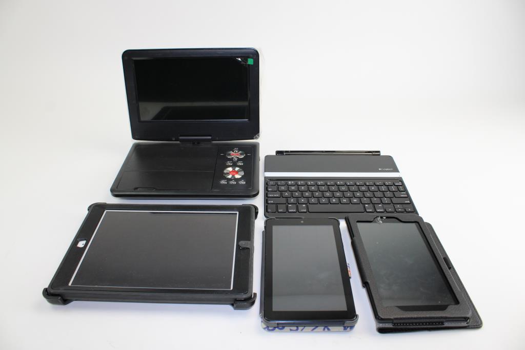 Logitech Bluetooth Keyboard, Supersonic Portable Dvd Player, & Assorted ...