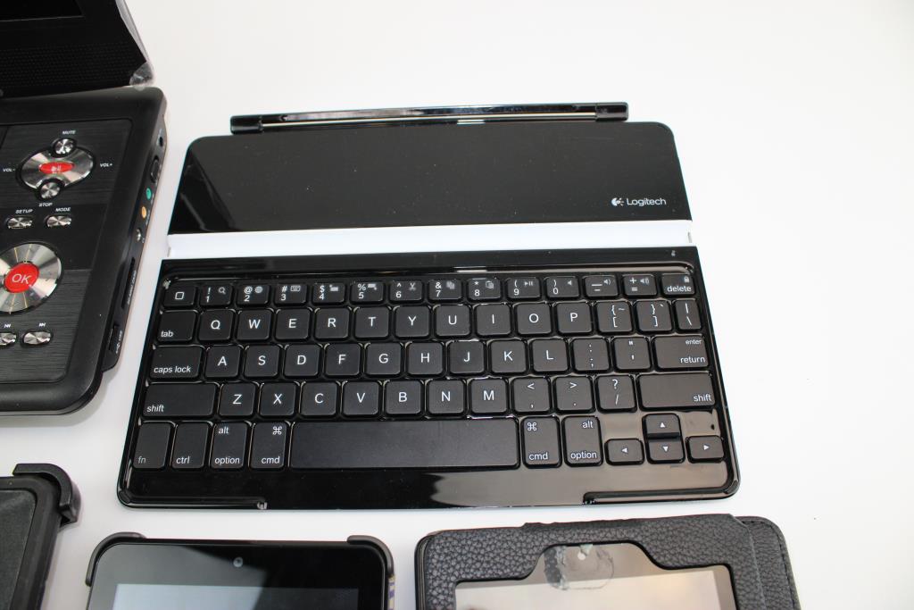 Logitech Bluetooth Keyboard, Supersonic Portable Dvd Player, & Assorted ...