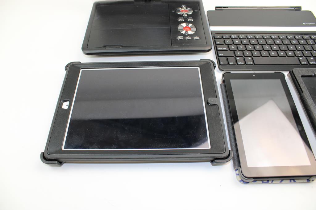 Logitech Bluetooth Keyboard, Supersonic Portable Dvd Player, & Assorted ...