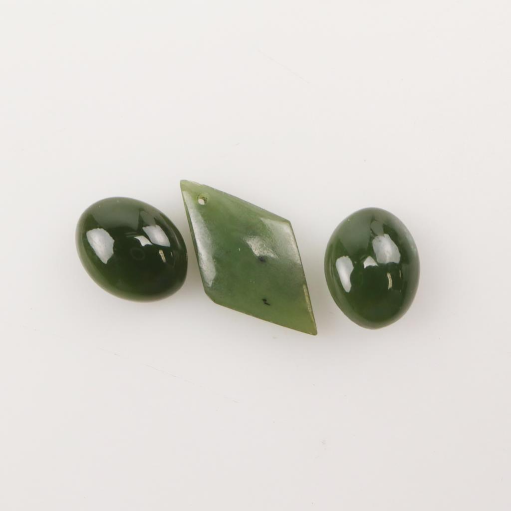 Loose Nephrite Jade Stones, 3 Stones | Property Room