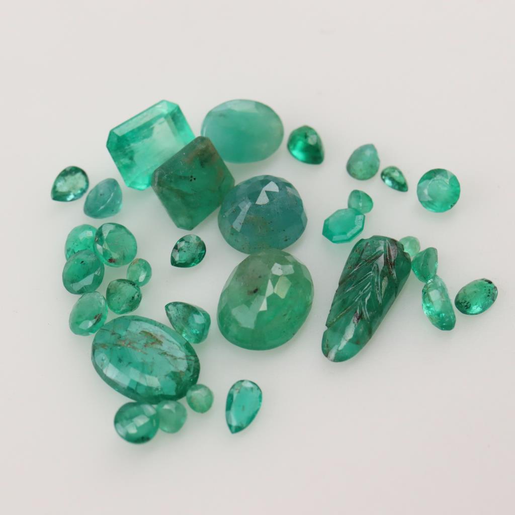 Loose Synthetic Emeralds, 20+ Pieces | Property Room