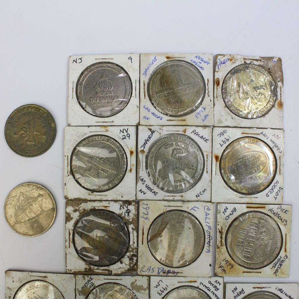 Lot Of 15 $1 Vintage Casino Gaming Tokens | Property Room