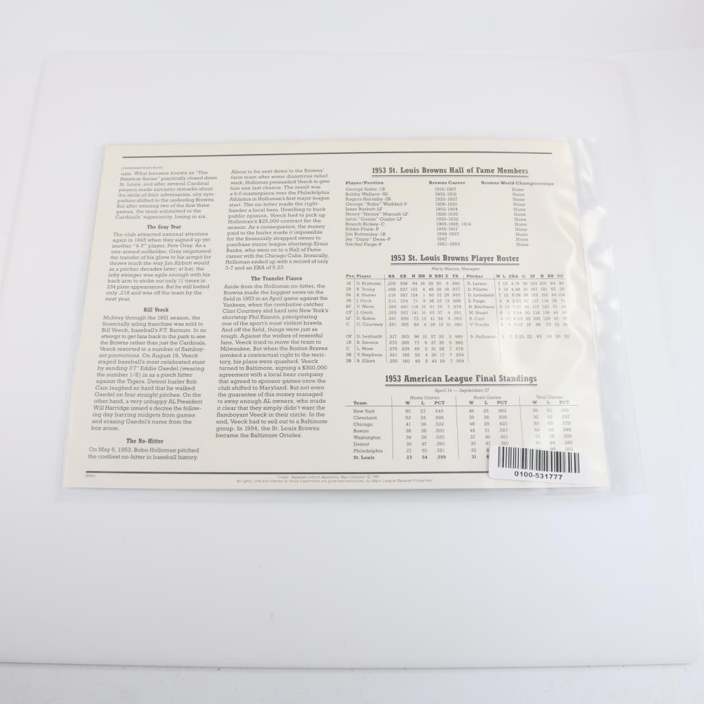 Major League Baseball 1953 St. Louis Browns Patch | Property Room