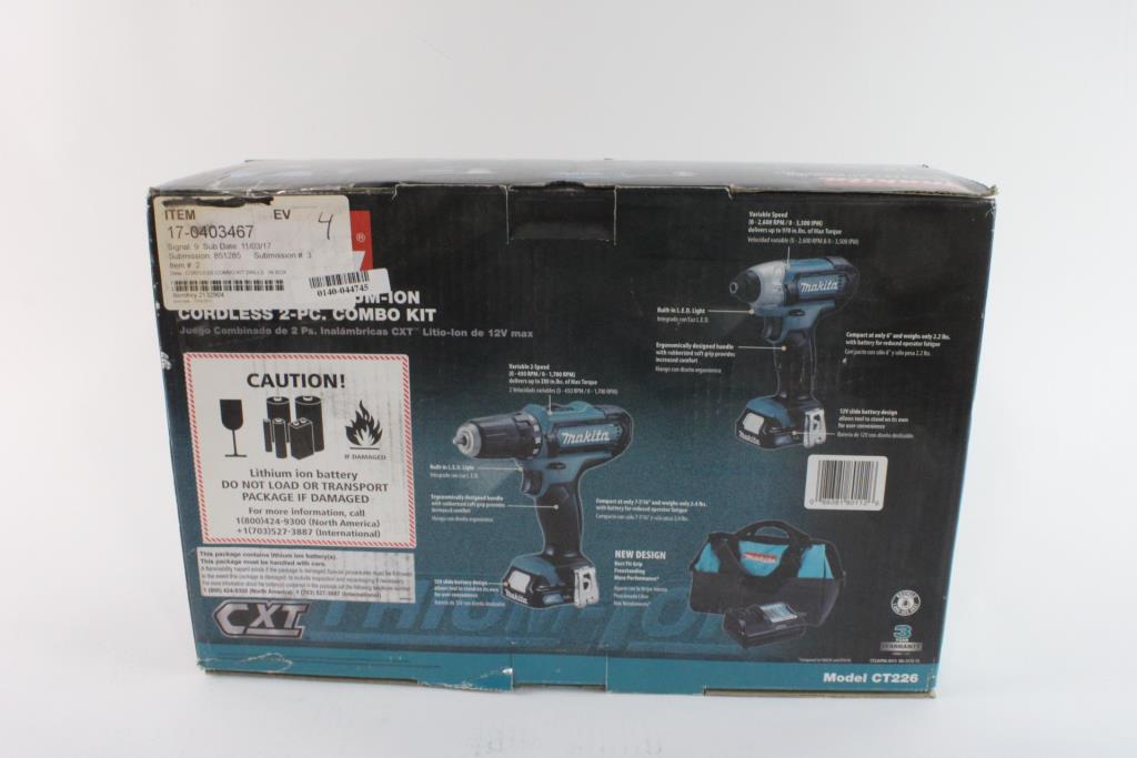 Makita 12V CXT Cordless 2-Pc Combo Kit | Property Room