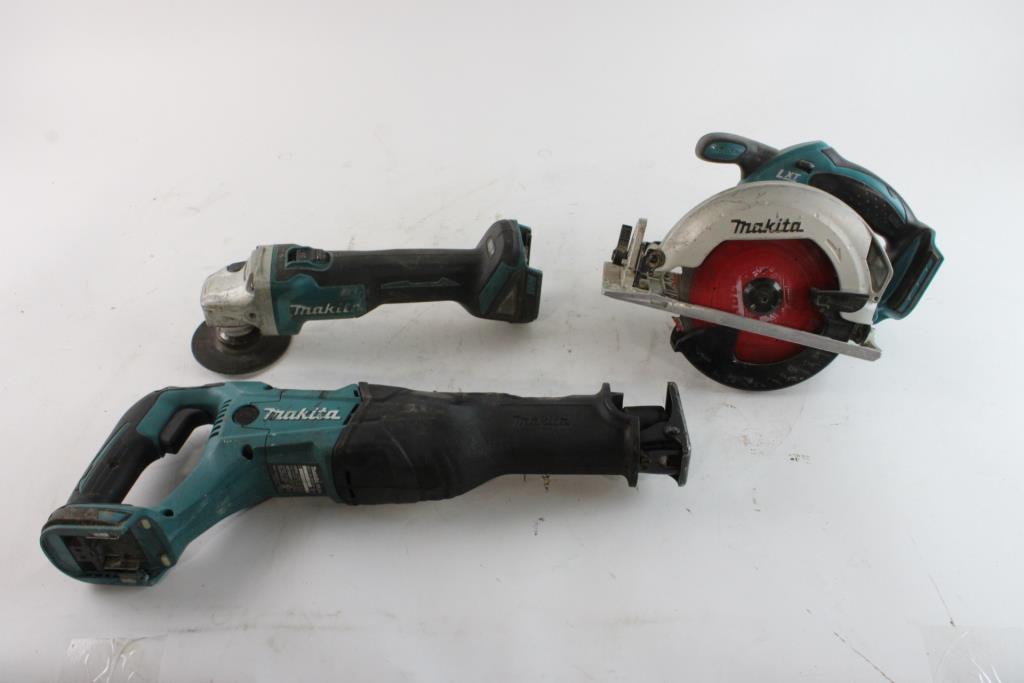 Makita Reciprocating Saw, Circular Saw & Grinder, 3 Pieces | Property Room