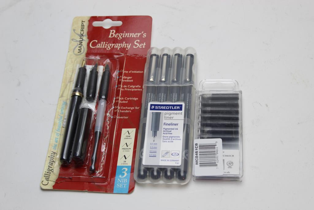 Manuscript Beginner's Calligraphy Set, Staedtler Pigment Liner And More | Property Room