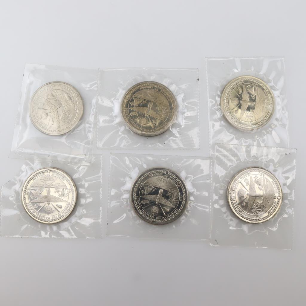Marshall Island 5 Dollars Commemorative Non-circulating Coins/tokens, 6 ...