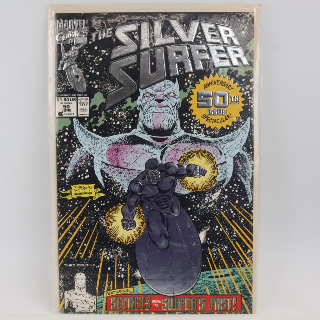 Marvel Comics, Silver Surfer #50, " Deeply Buried Secrets!", Foil Cover ...