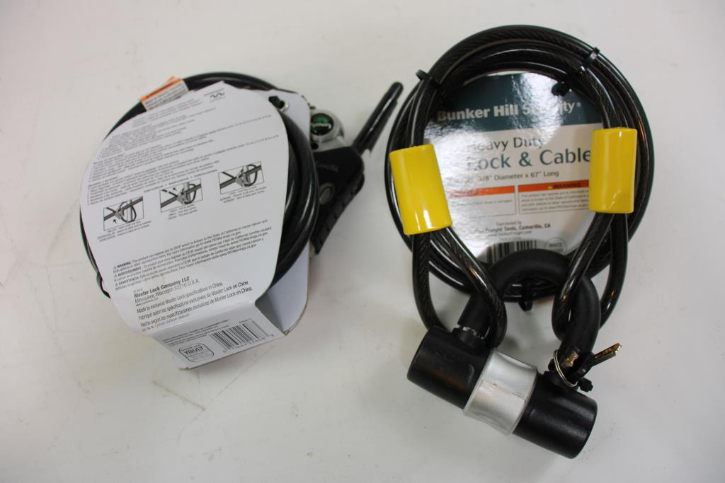 Master Lock And Bunker Hill Secutiry Bike Locks, 2 Pieces | Property Room